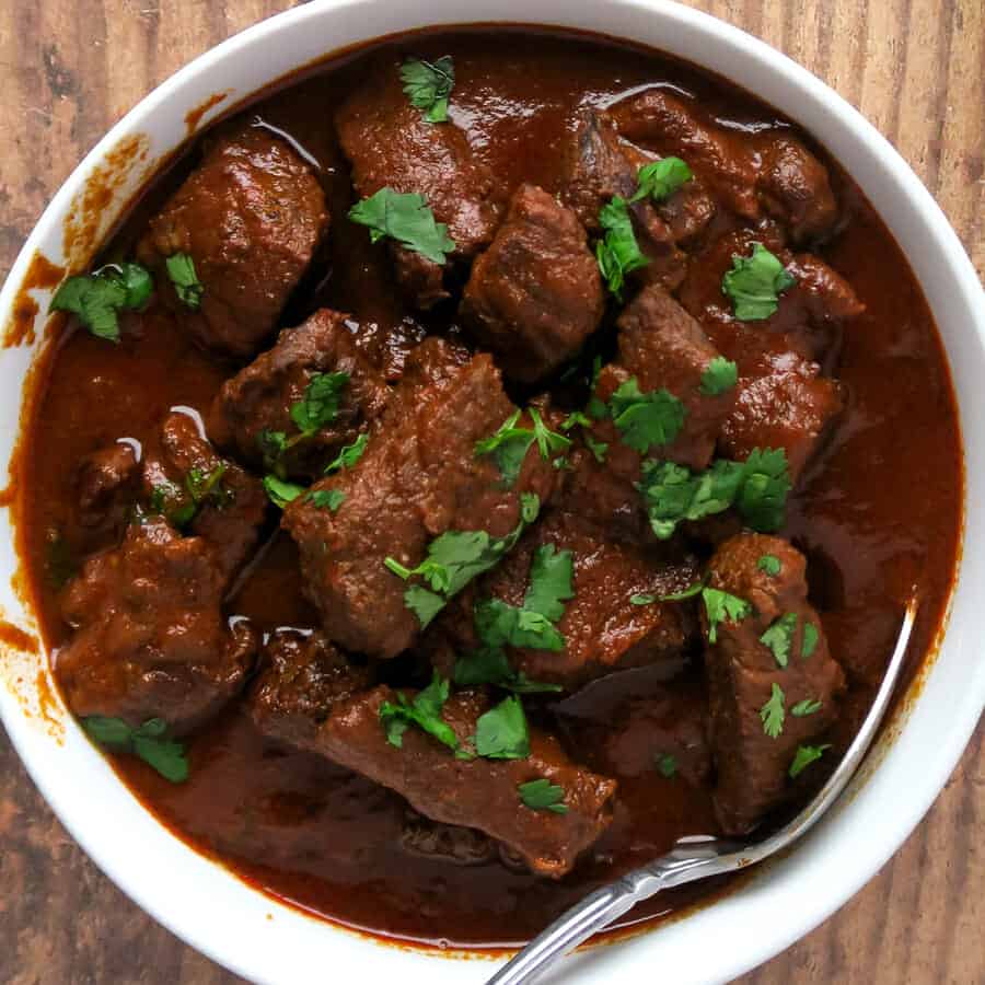 Chile Colorado {Beef Stewed in a Red Chile Sauce}