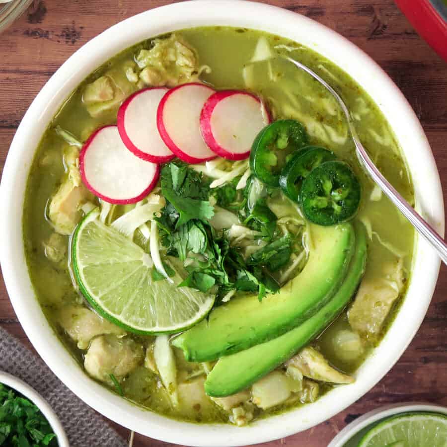 Chicken Pozole Verde Easy Healthy Gluten free Recipe