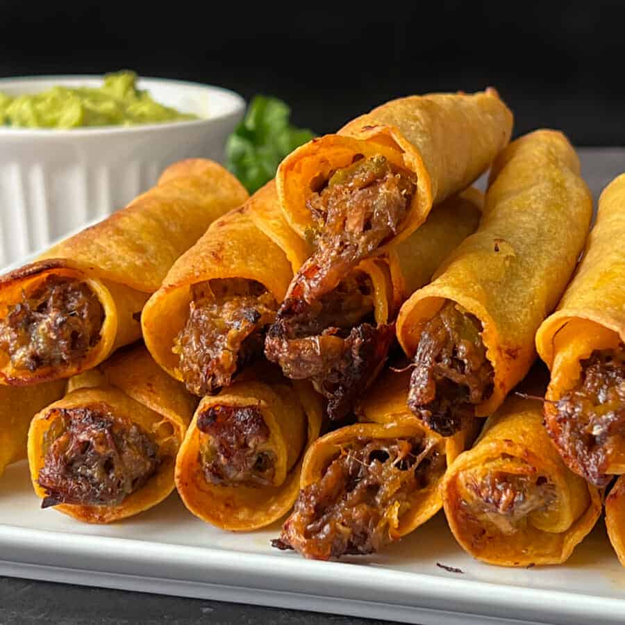 Shredded Beef Taquitos {Easy, Healthier, Baked Taquitos}